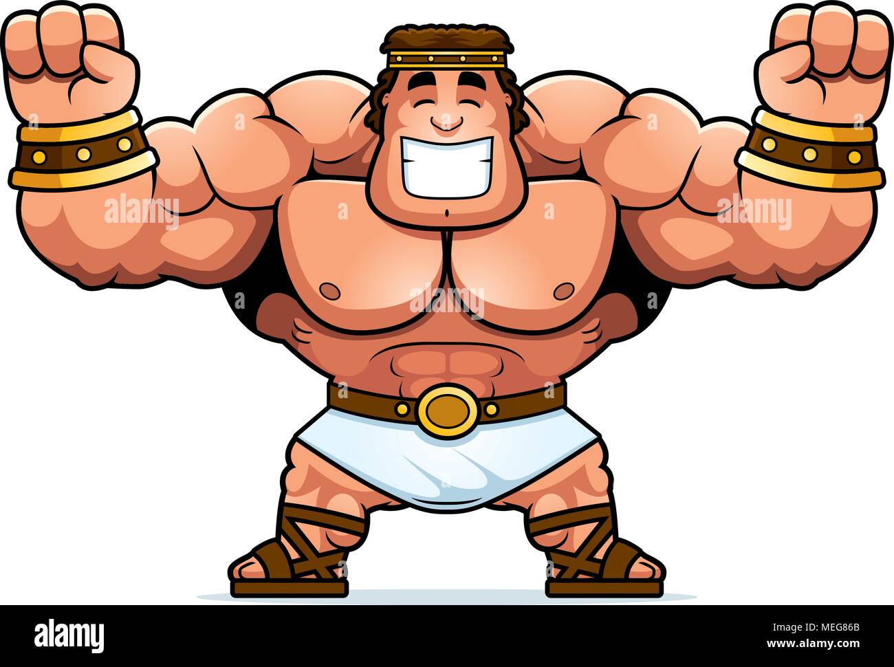 A cartoon illustration of Hercules celebrating Stock Vector Image & Art ...