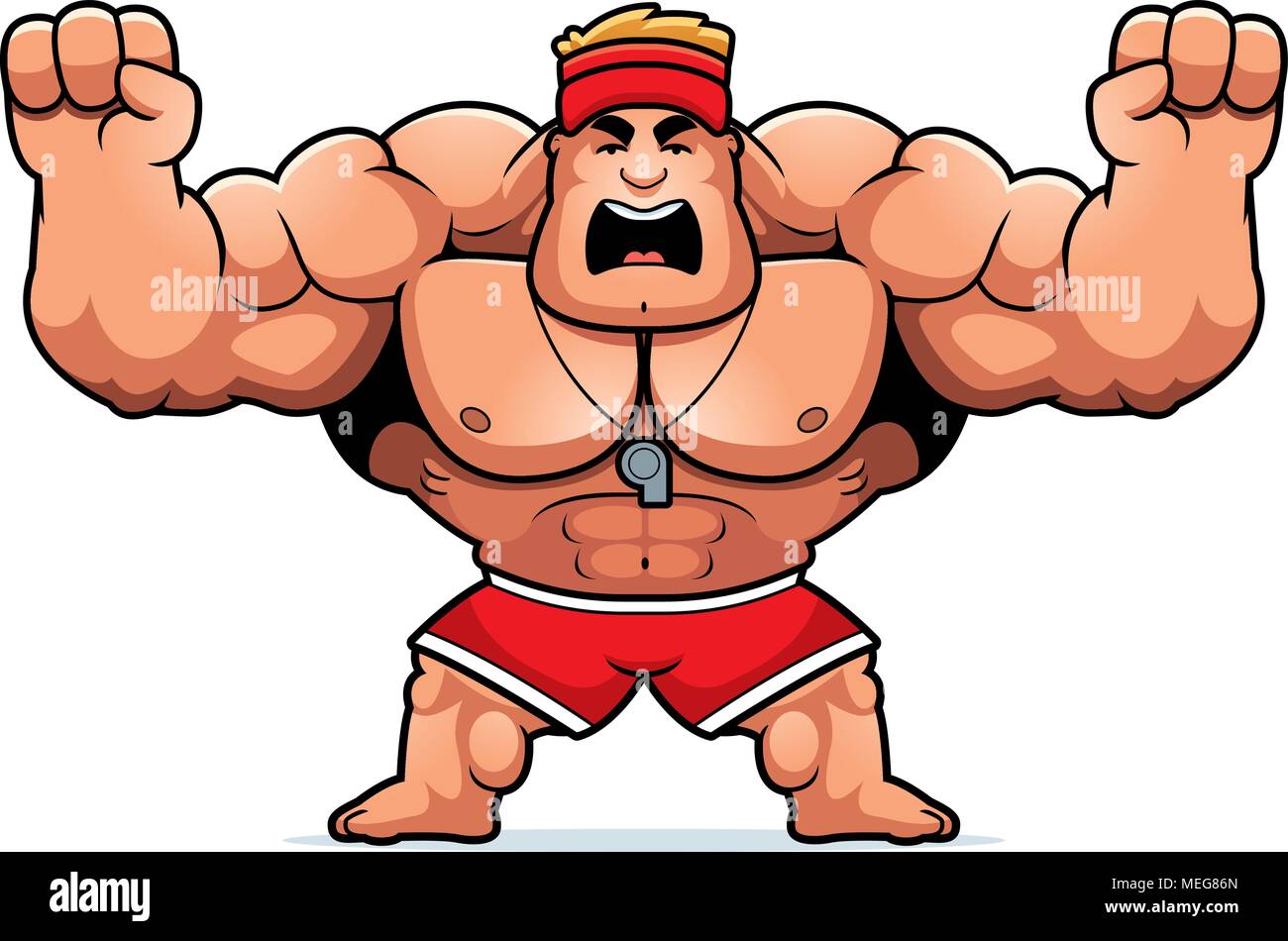 A cartoon illustration of a lifeguard looking angry Stock Vector Image ...