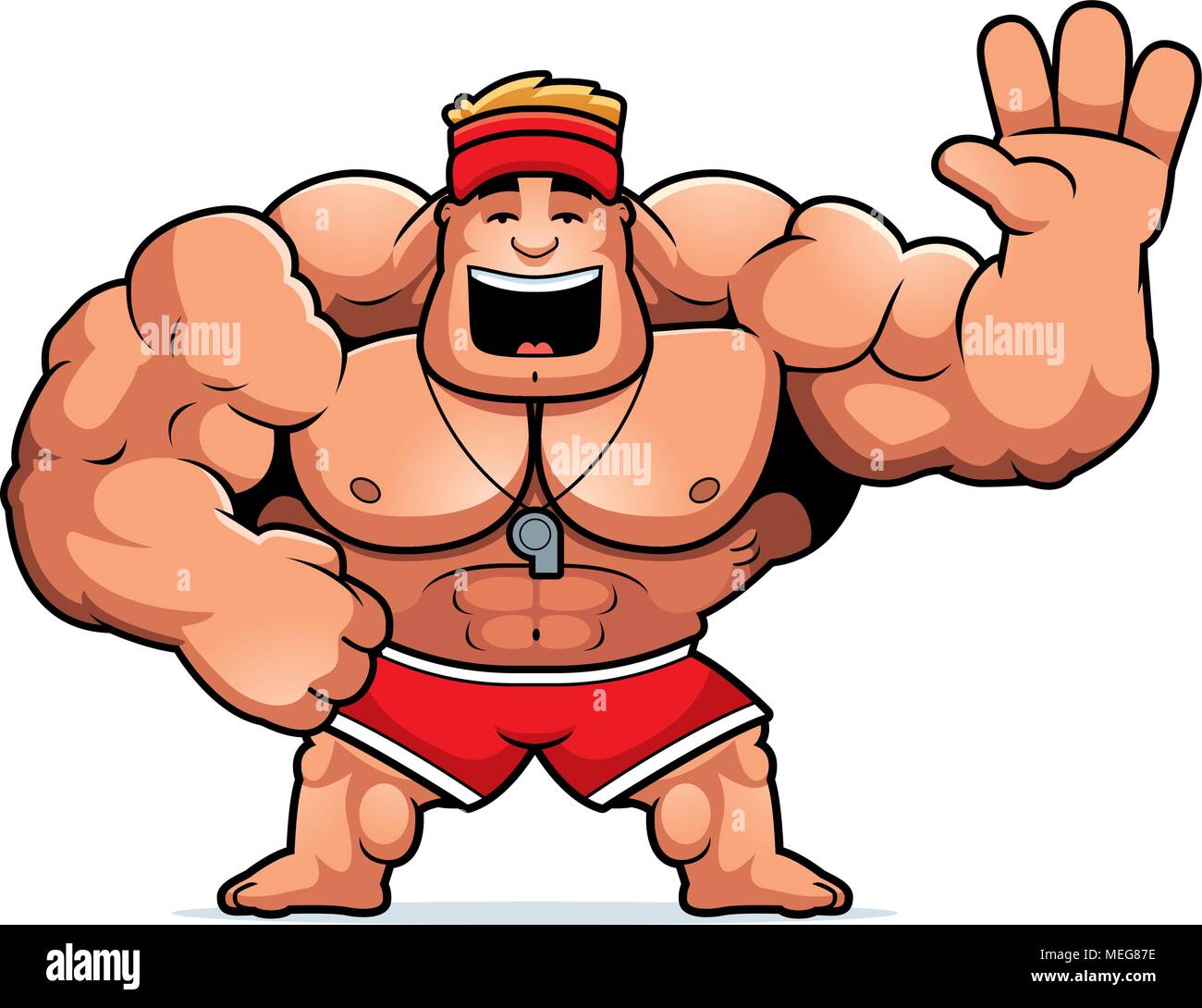 A cartoon illustration of a lifeguard waving Stock Vector Image & Art ...