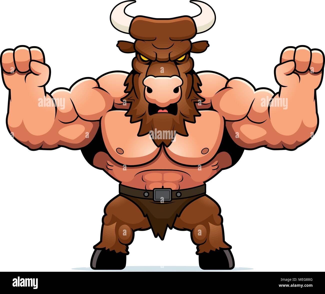 A cartoon illustration of a minotaur looking angry Stock Vector Image ...