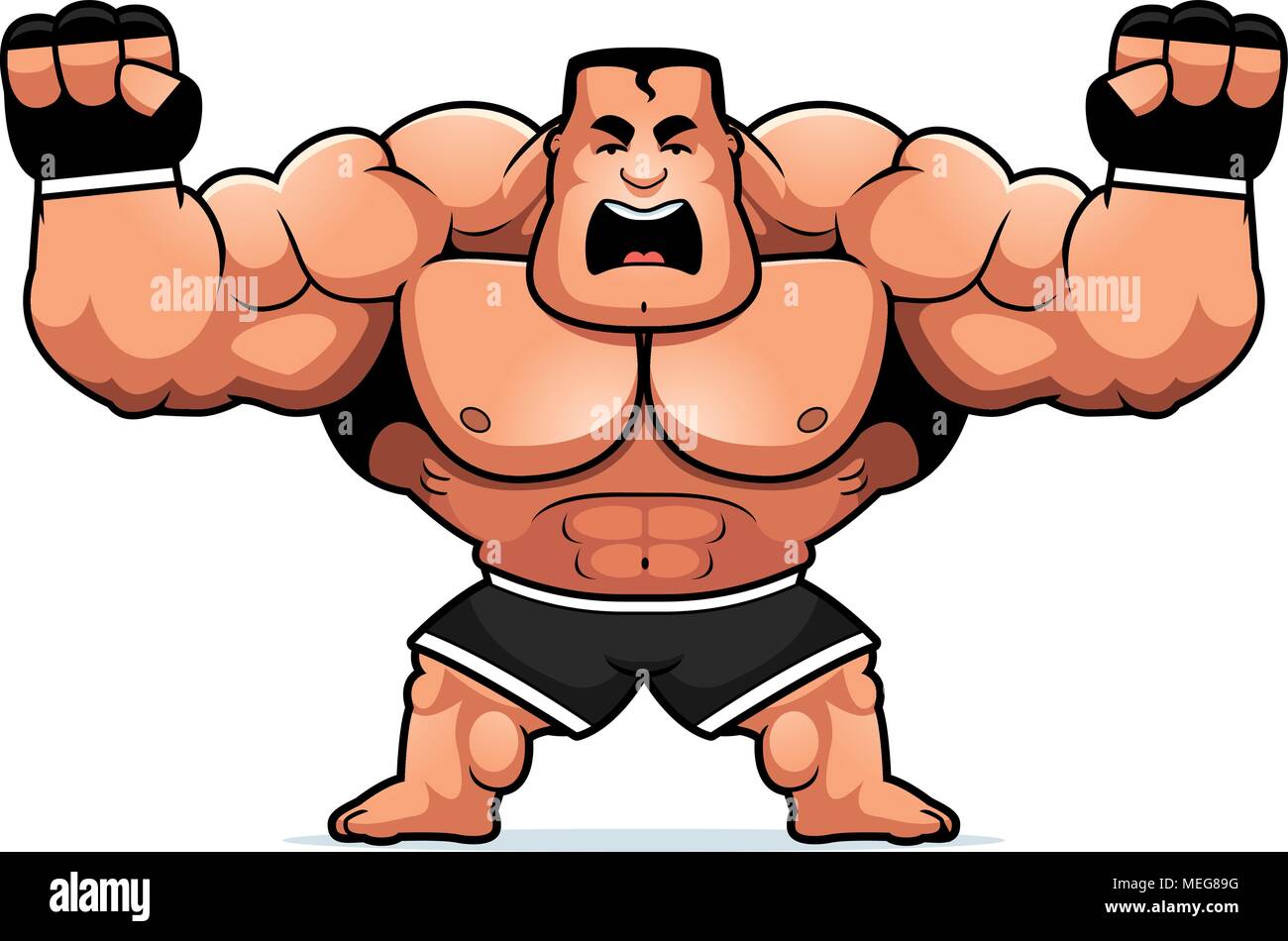 Cartoon illustration muscular martial art Stock Vector Images - Alamy