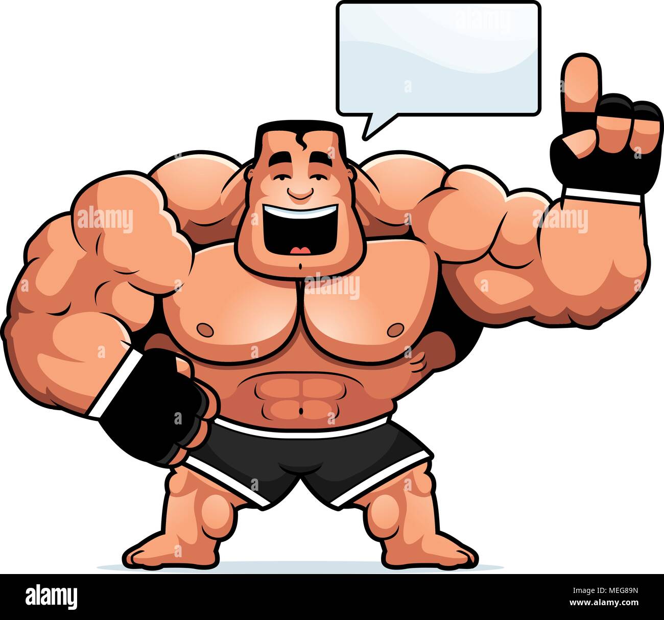 A cartoon illustration of an MMA fighter talking Stock Vector Image ...