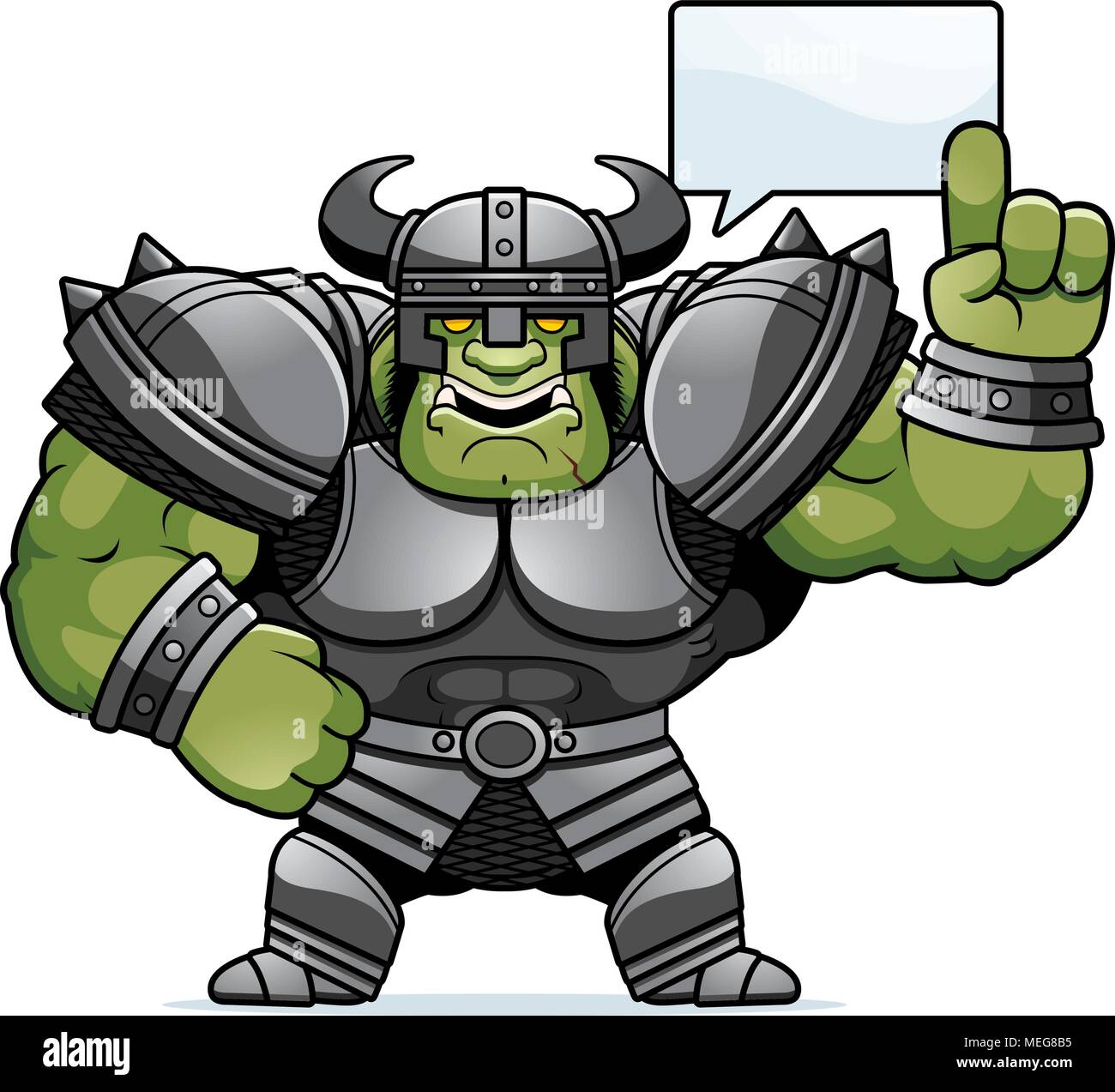 A cartoon illustration of an Orc warrior talking Stock Vector Image ...