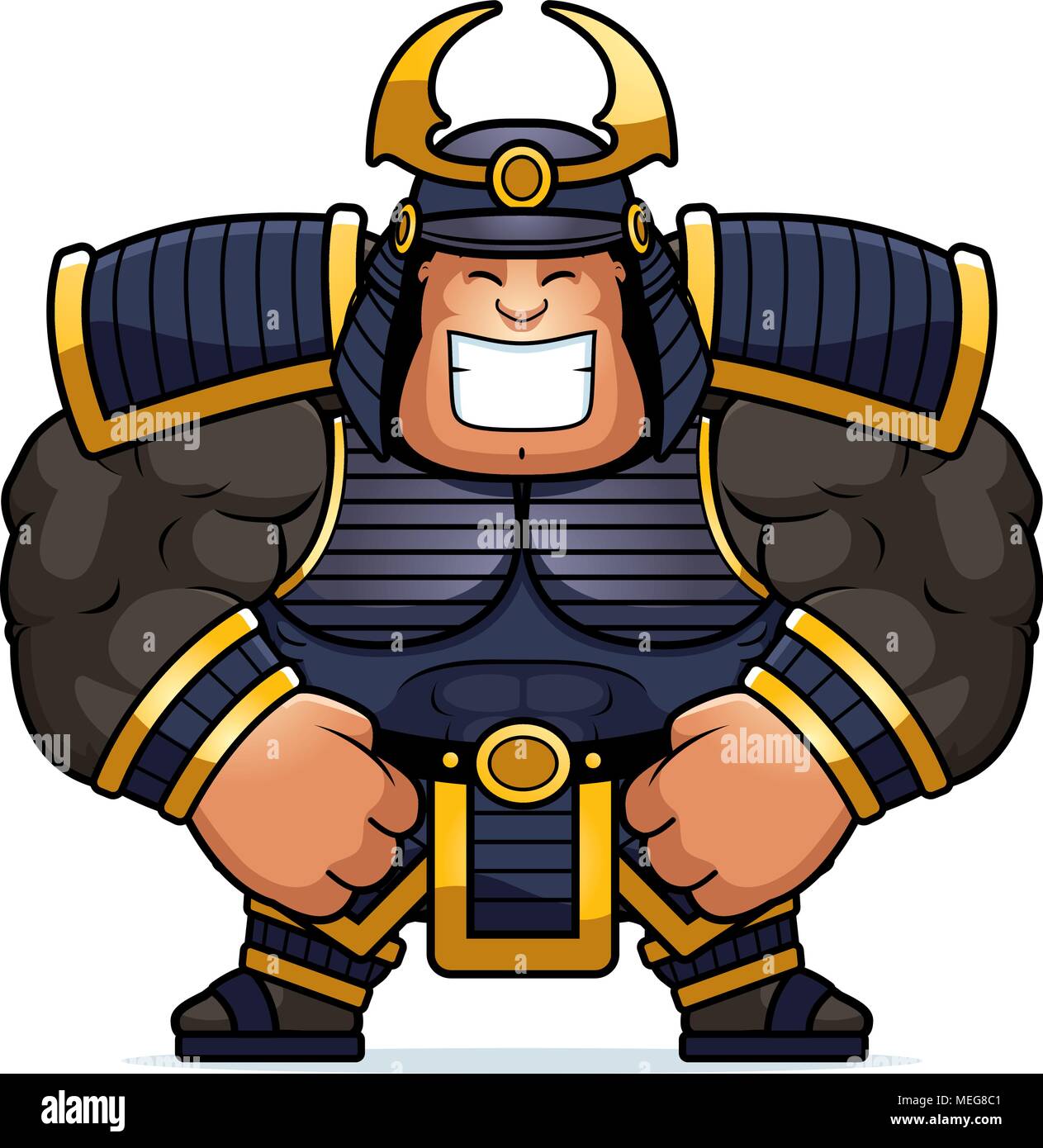 A cartoon illustration of a samurai smiling Stock Vector Image & Art ...