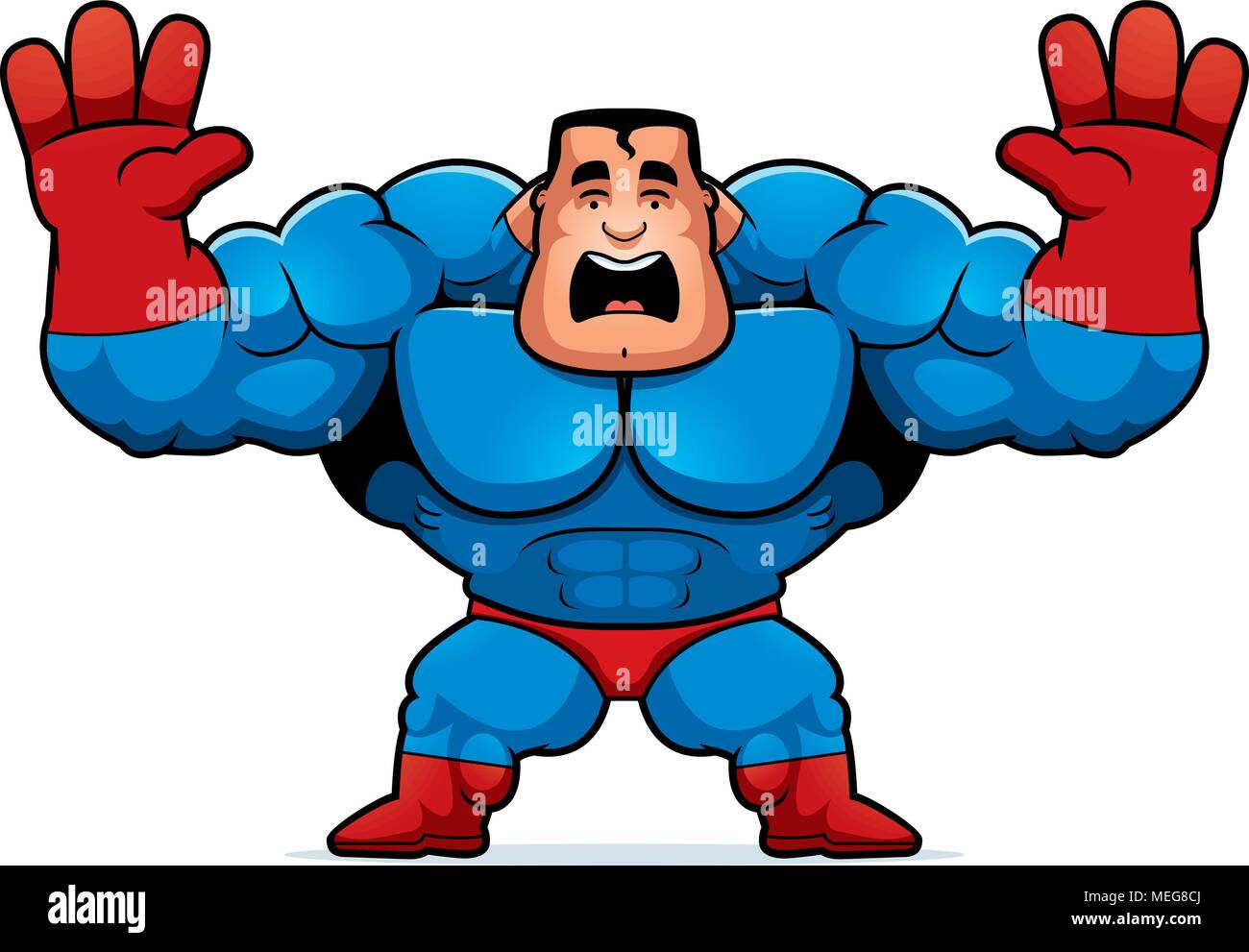 A cartoon illustration of a superhero looking scared Stock Vector Image ...