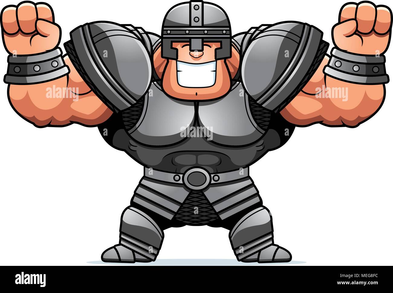 A cartoon illustration of a warrior celebrating Stock Vector Image ...