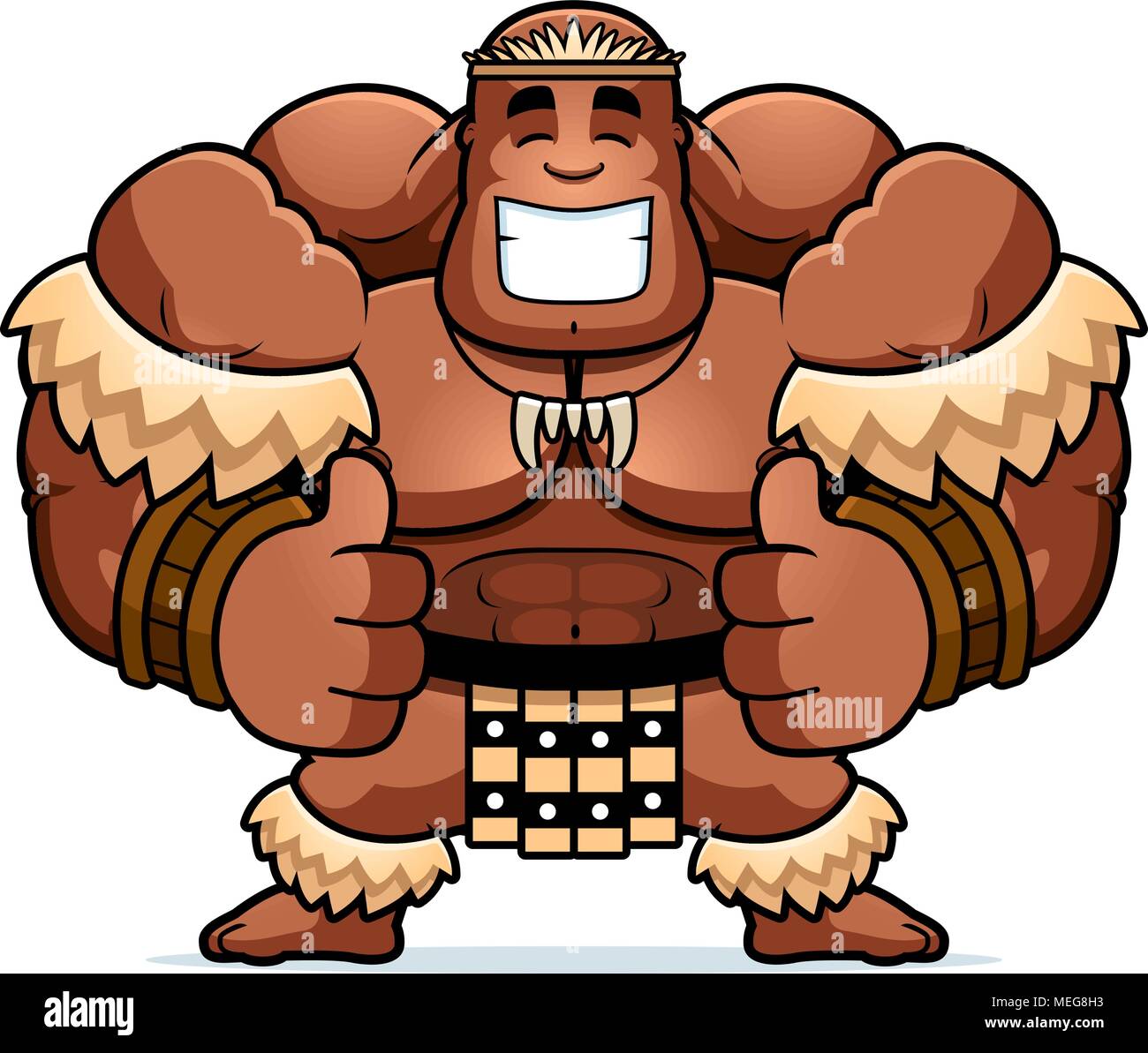 A cartoon illustration of a Zulu warrior with thumbs up Stock Vector ...