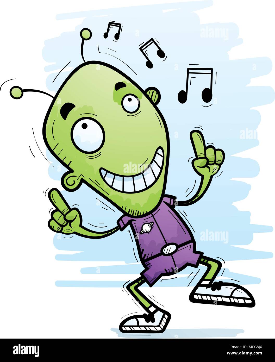 A cartoon illustration of an alien man dancing Stock Vector Image & Art ...