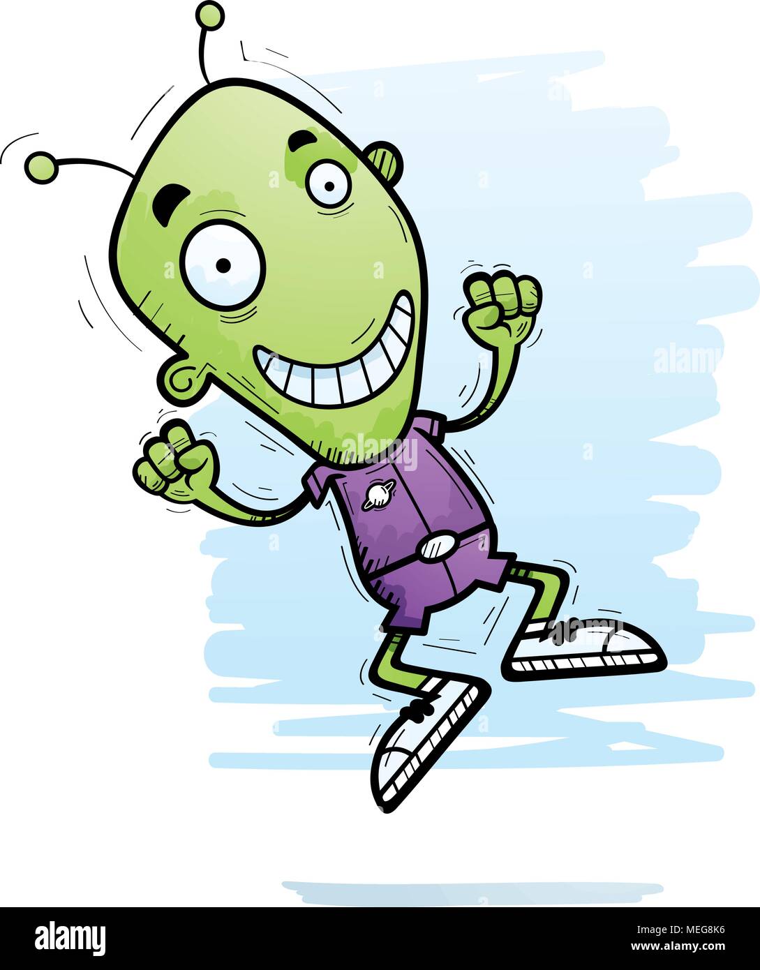 A cartoon illustration of an alien man jumping Stock Vector Image & Art ...