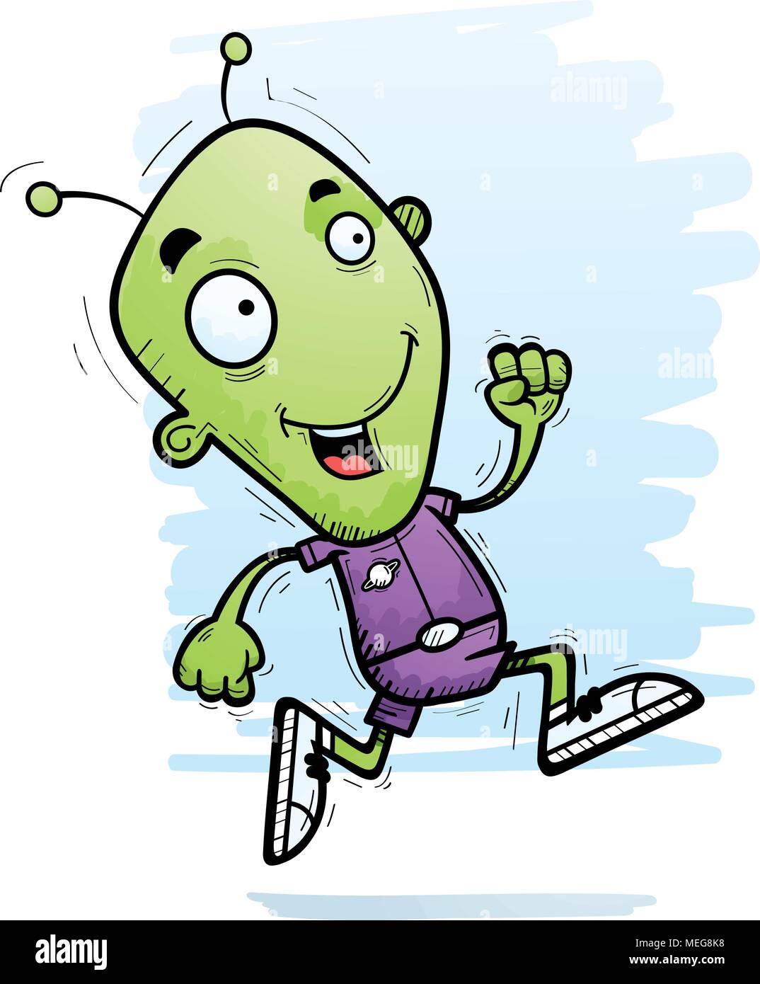 A cartoon illustration of an alien man running Stock Vector Image & Art ...