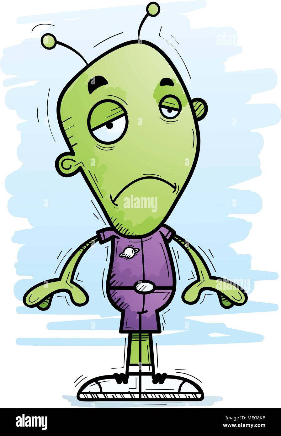 Cartoon illustration alien looking sad hi-res stock photography and ...
