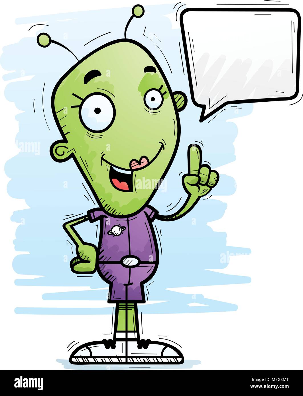 A cartoon illustration of an alien woman talking Stock Vector Image ...