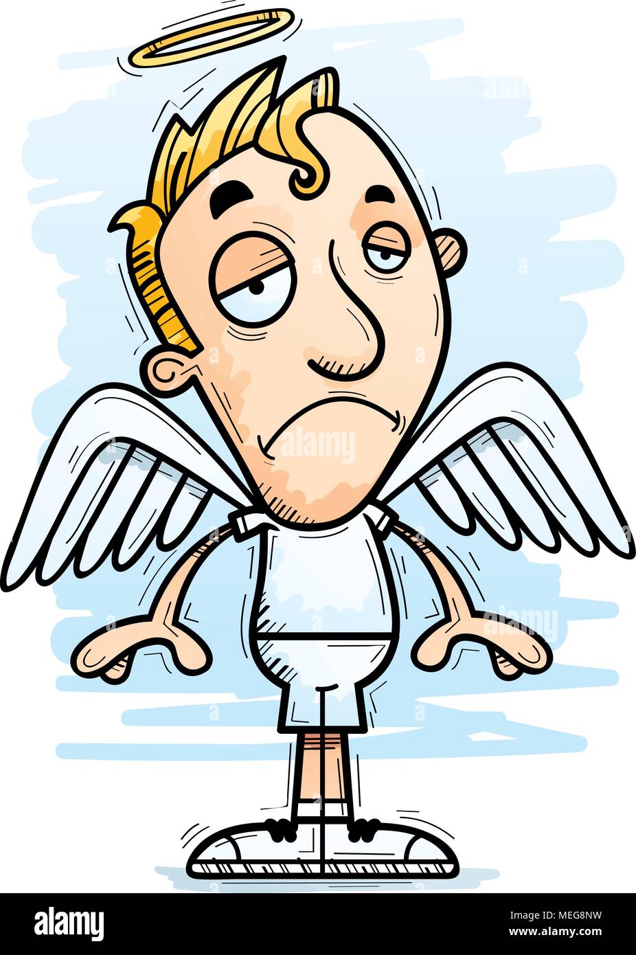 A cartoon illustration of an angel looking sad Stock Vector Image & Art ...