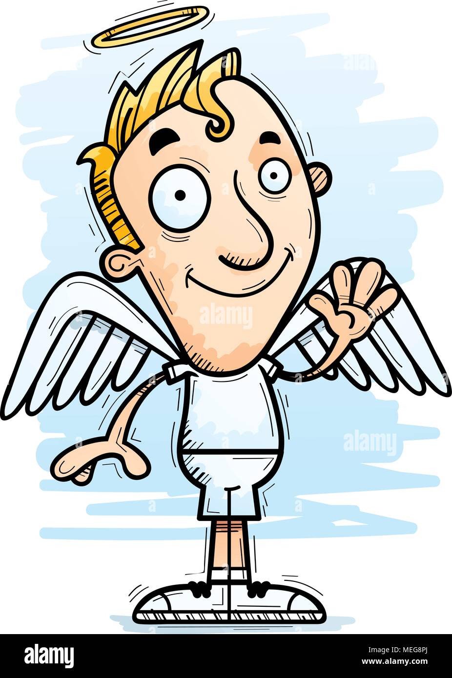 Cartoon angel man smiling hi-res stock photography and images - Alamy