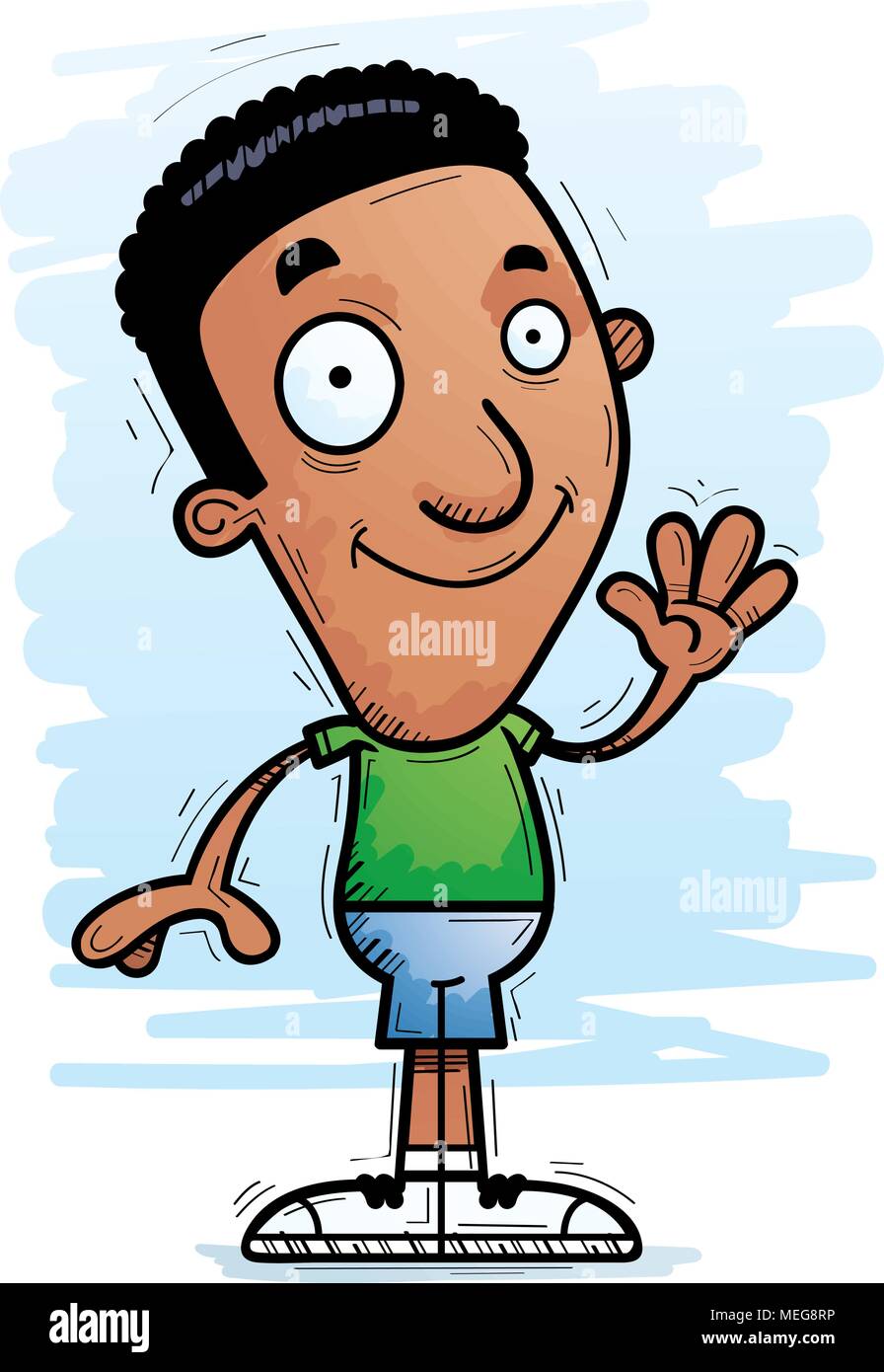 A cartoon illustration of a black man waving Stock Vector Image & Art ...