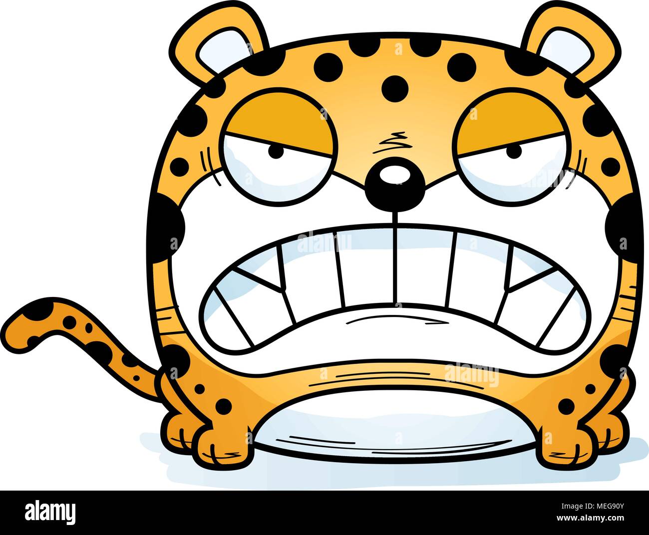 A cartoon leopard cub with an angry expression Stock Vector Image & Art ...