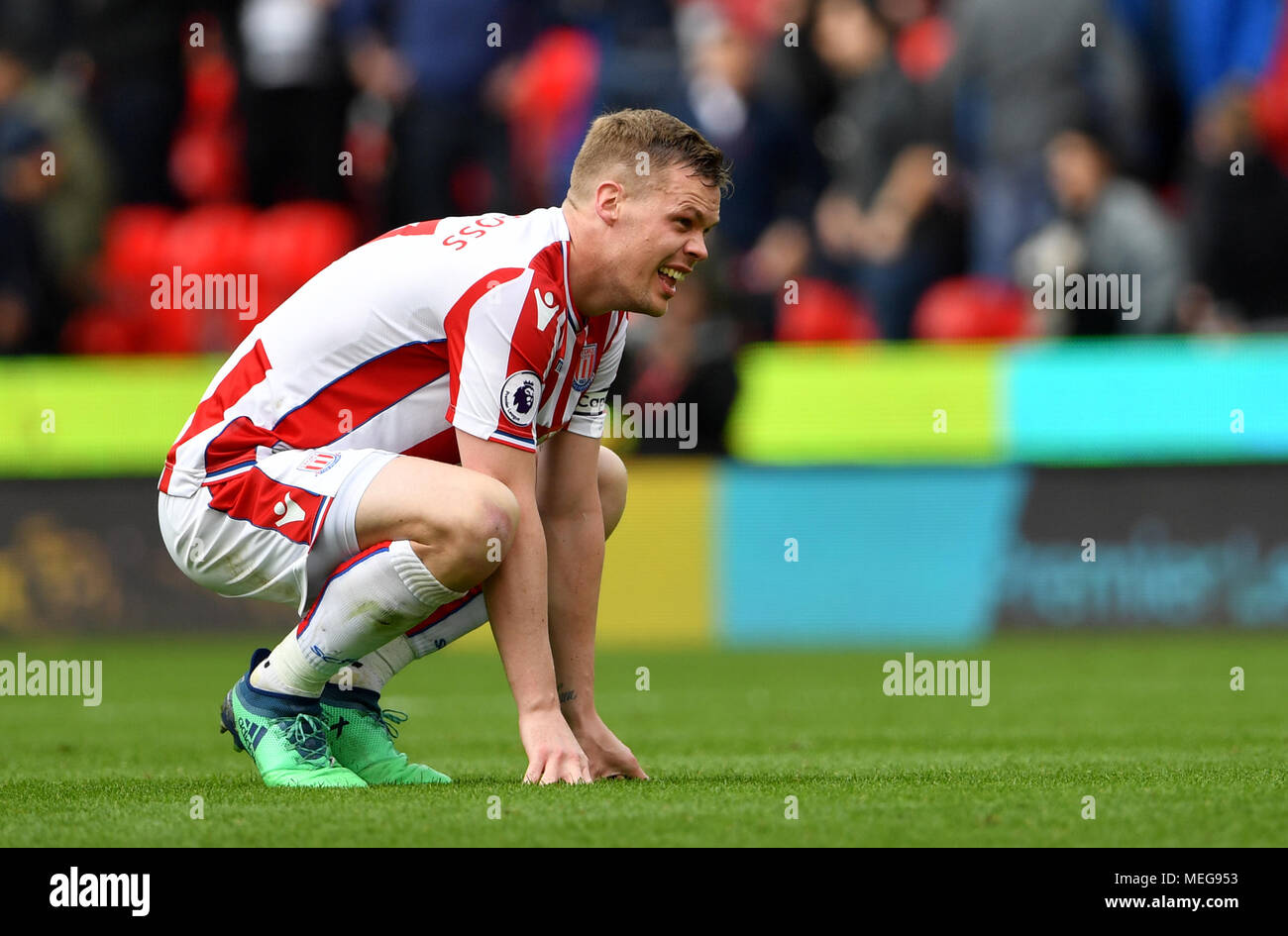 Stoke City's Ryan Shawcross reacts after the final whistle during the ...