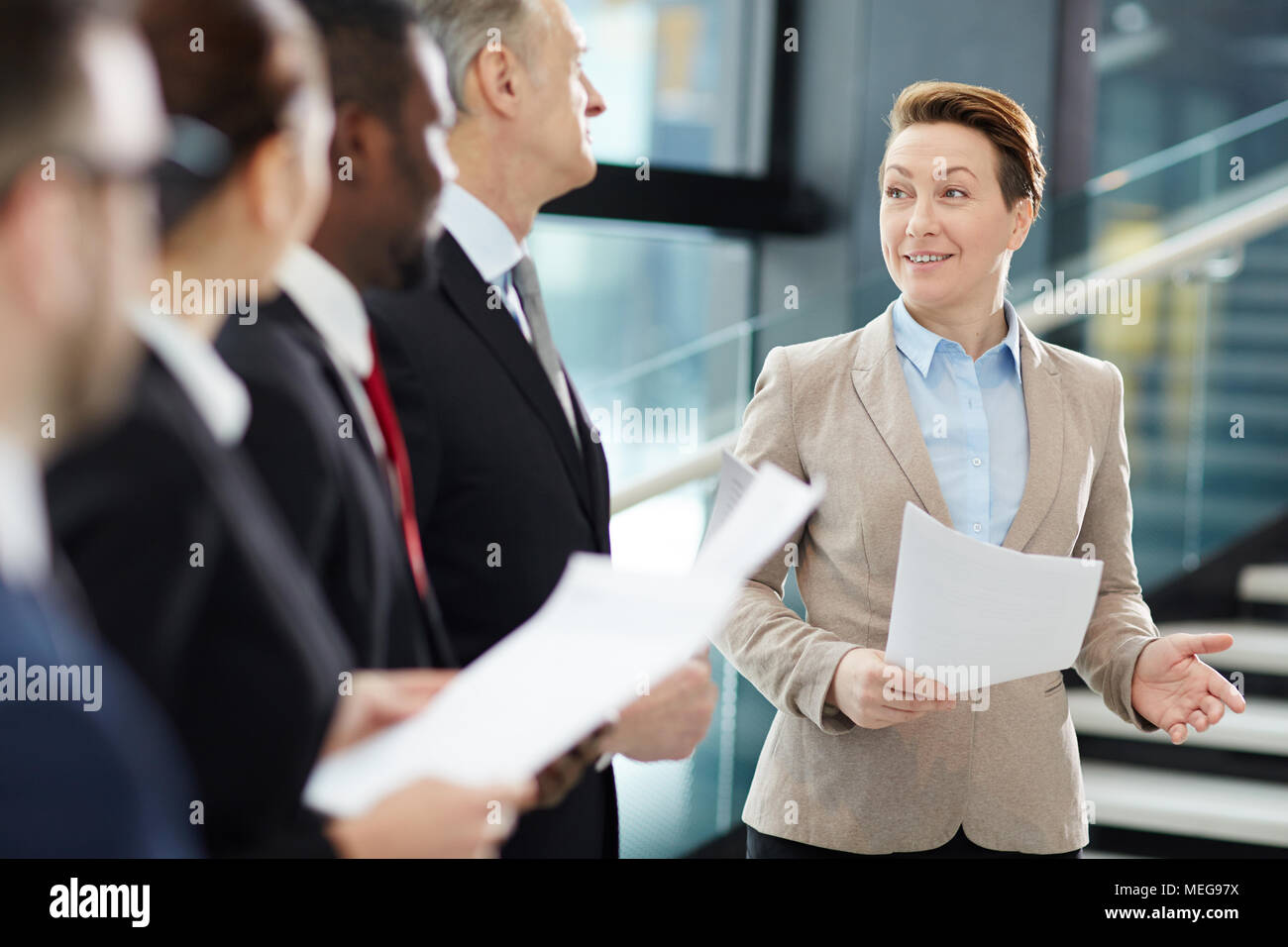 Explaining report points Stock Photo - Alamy