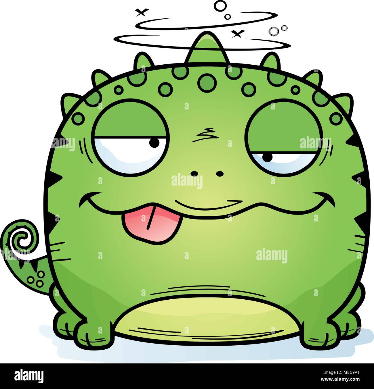 A cartoon illustration of a lizard looking intoxicated Stock Vector ...