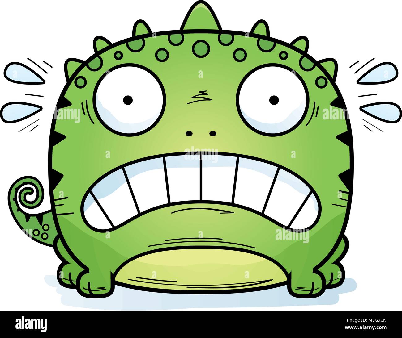 A cartoon illustration of a lizard looking terrified Stock Vector Image ...