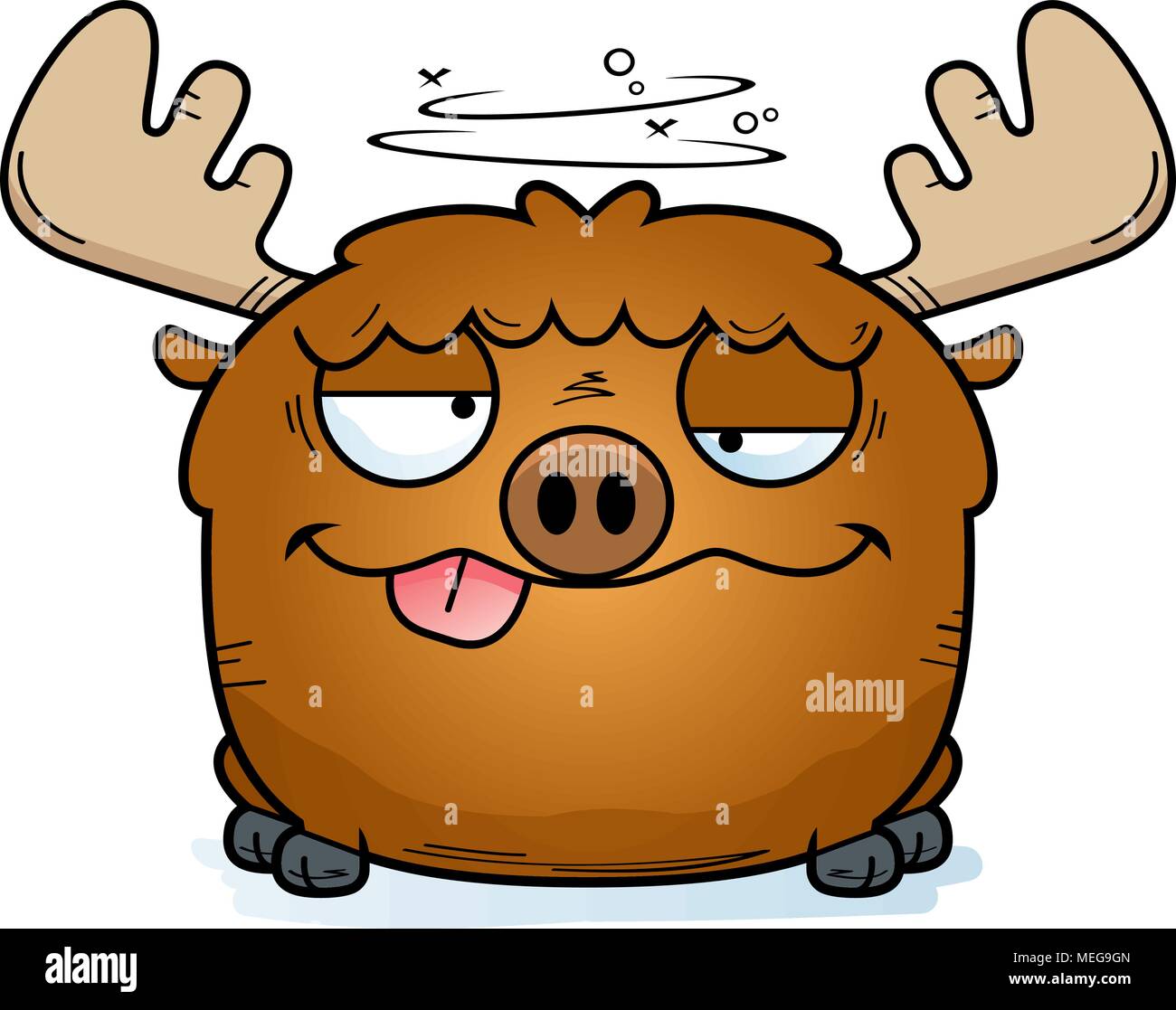 A cartoon illustration of a moose with a goofy expression Stock Vector ...