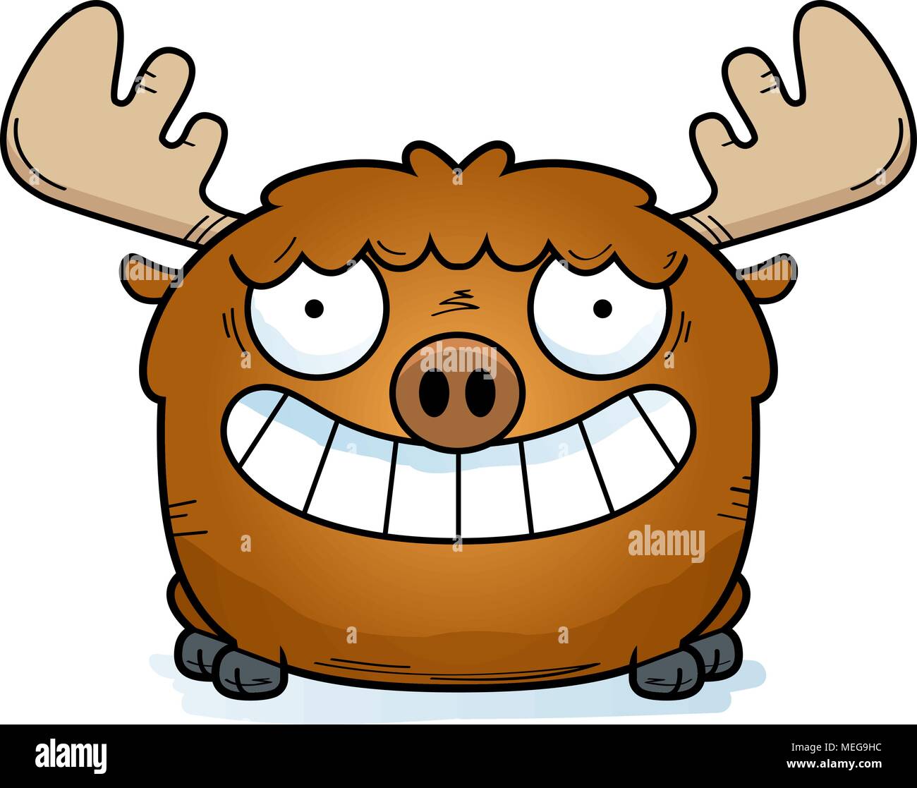 A cartoon illustration of a moose happy and smiling Stock Vector Image ...