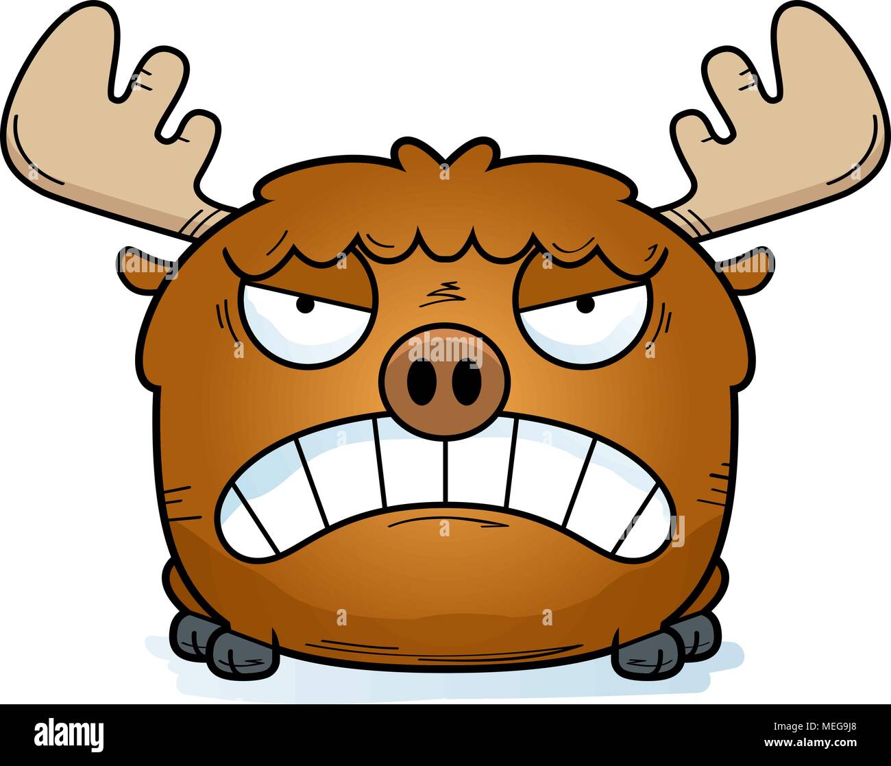 A cartoon illustration of a moose with an angry expression Stock Vector ...
