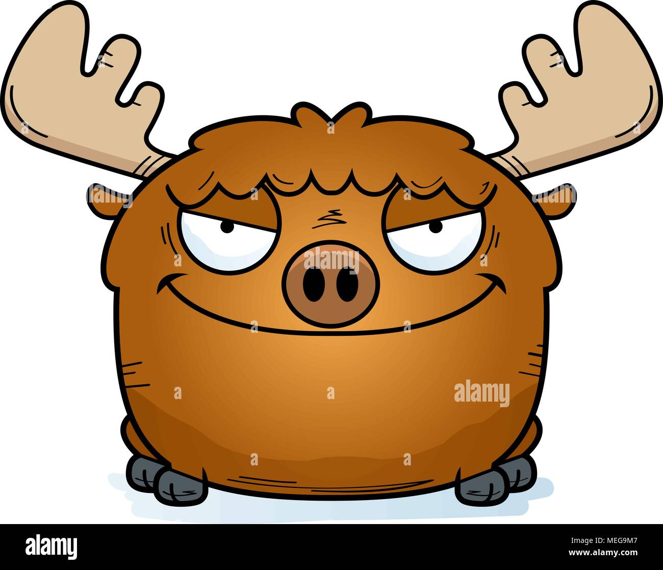A cartoon illustration of a moose with a sly expression Stock Vector ...