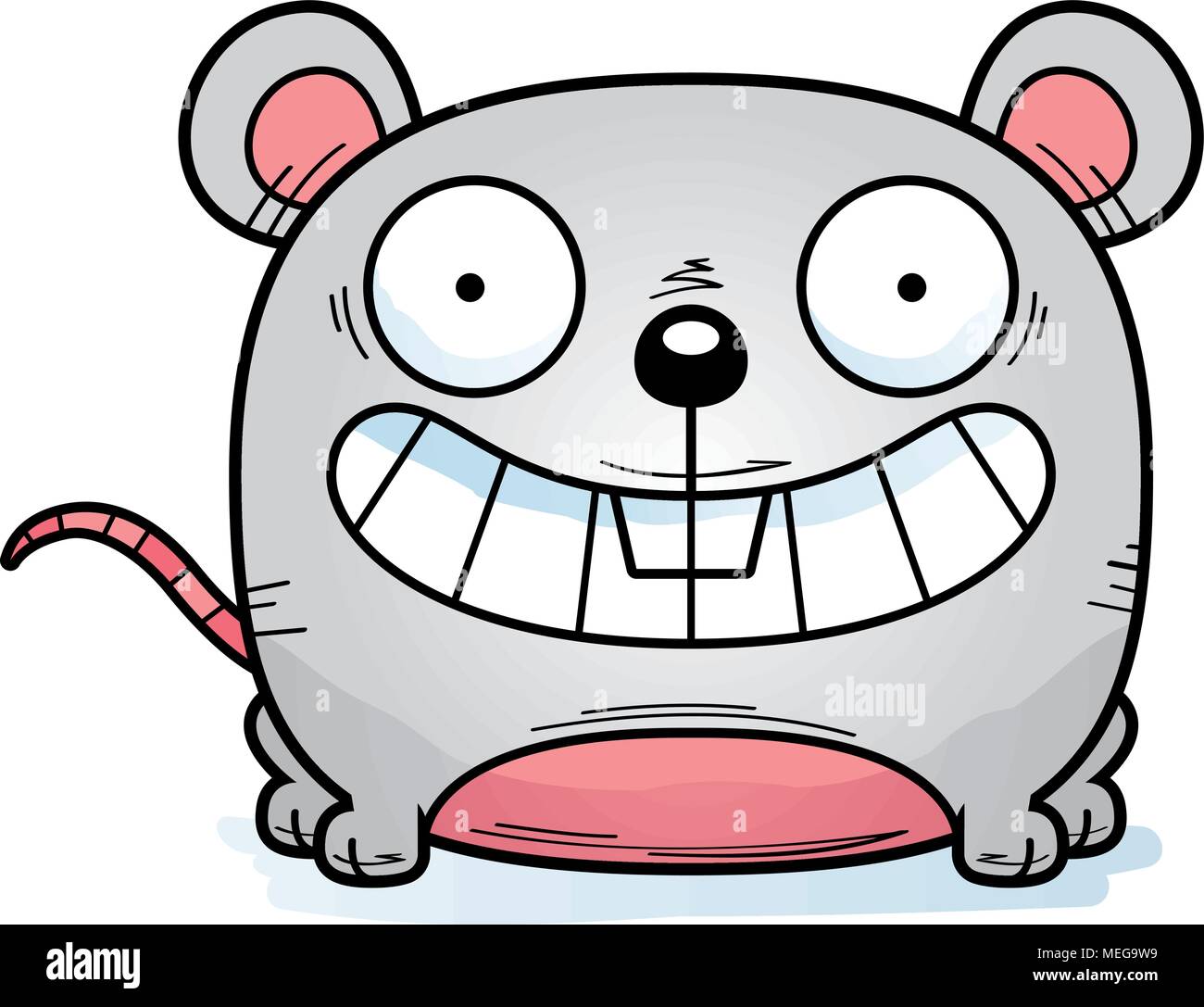 A cartoon illustration of a mouse looking happy Stock Vector Image ...