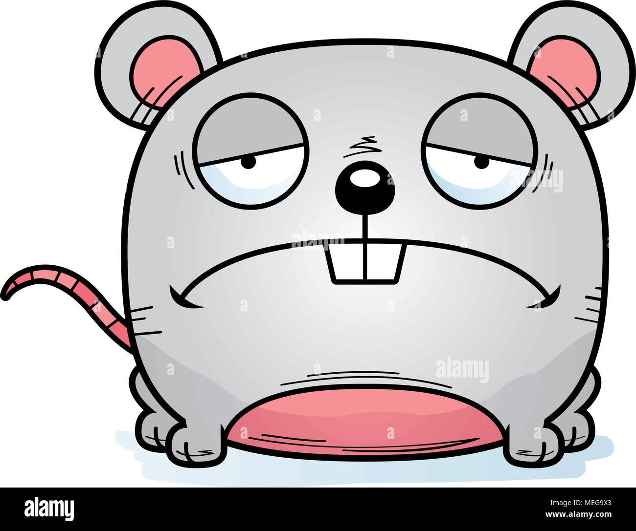 A cartoon illustration of a mouse looking depressed Stock Vector Image ...