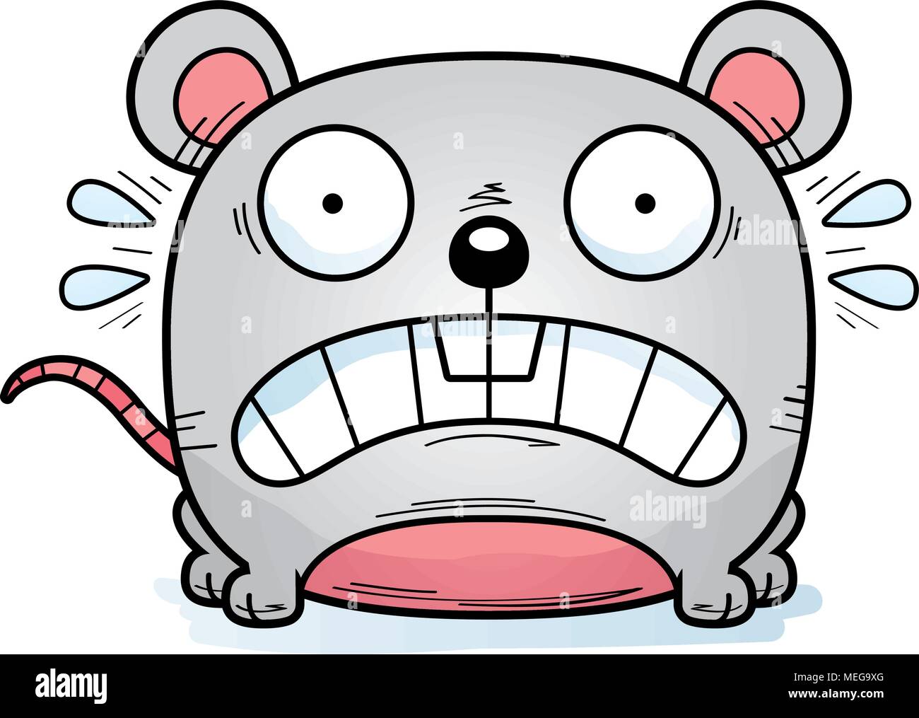 A cartoon illustration of a mouse looking terrified Stock Vector Image ...