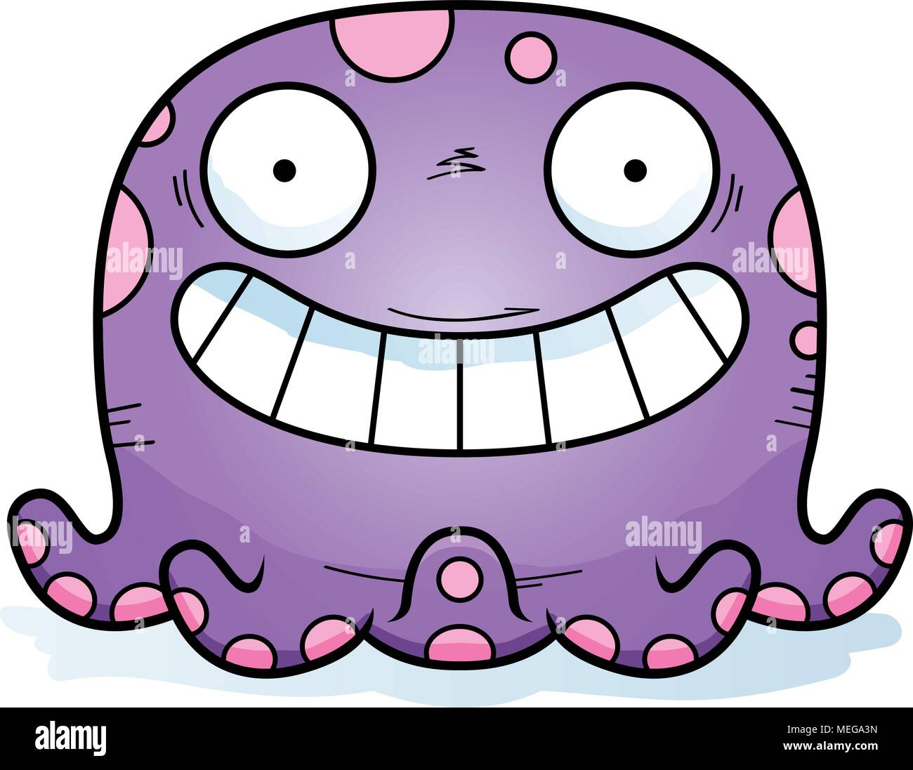 A cartoon illustration of a octopus looking happy Stock Vector Image ...