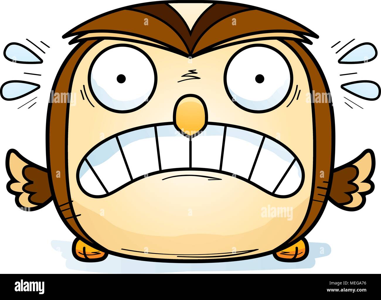A cartoon illustration of a owl looking scared Stock Vector Image & Art ...
