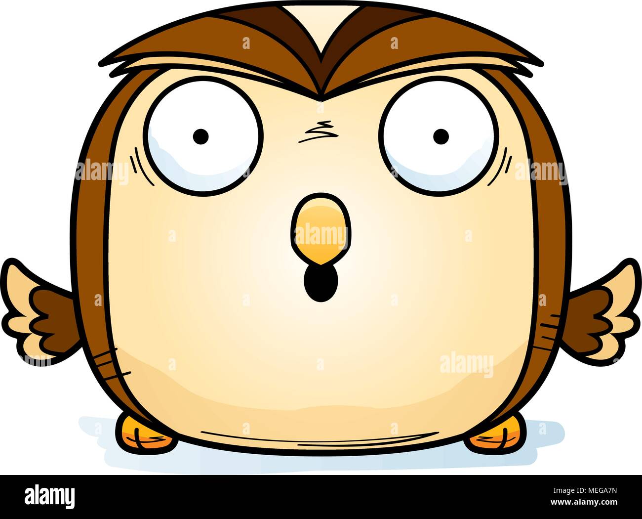 A cartoon illustration of a owl looking surprised Stock Vector Image ...