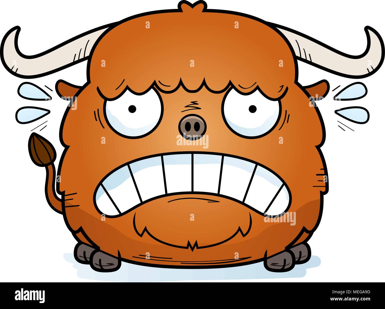 A cartoon illustration of a yak looking scared Stock Vector Image & Art ...