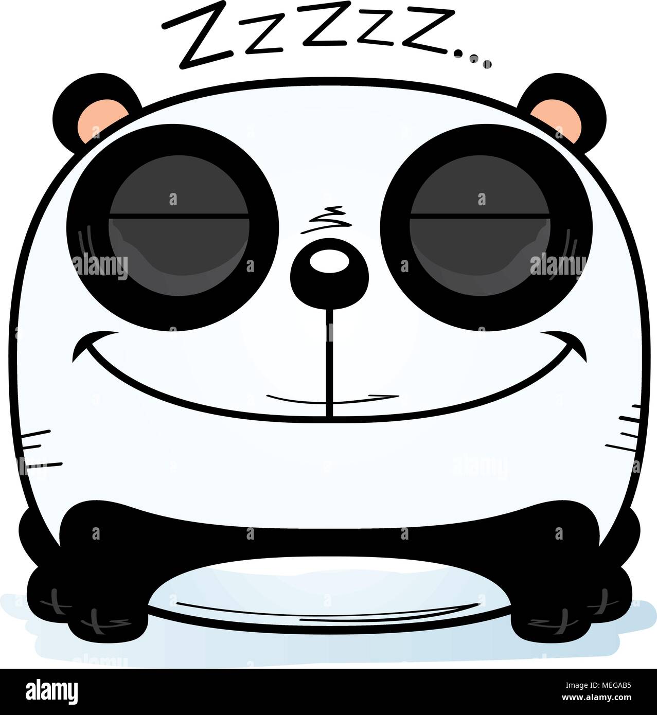 A cartoon illustration of a panda cub taking a nap Stock Vector Image ...