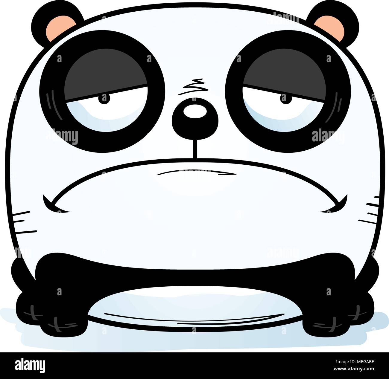 A cartoon illustration of a panda cub with a sad expression Stock ...