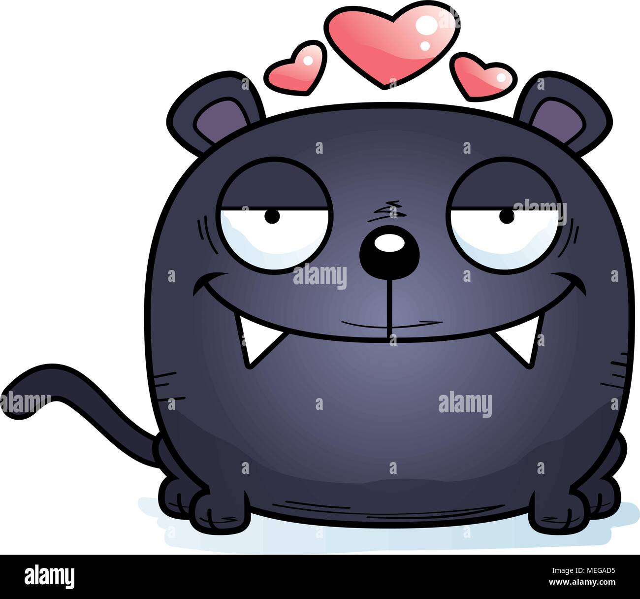 A cartoon panther cub with an in love expression Stock Vector Image ...