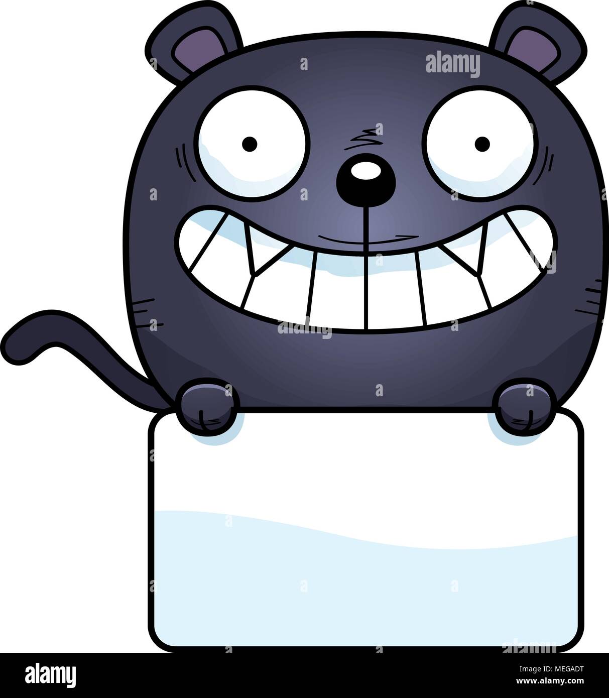 A cartoon illustration of a panther cub with a white sign Stock Vector ...