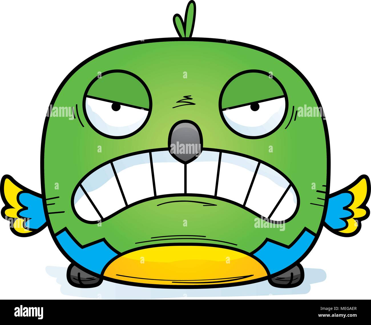 A cartoon illustration of a parrot looking angry Stock Vector Image ...