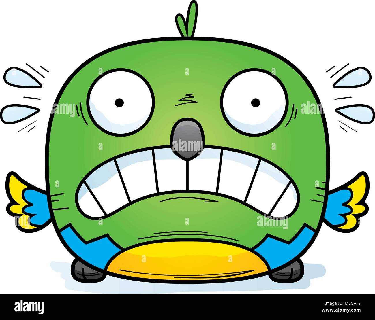 A cartoon illustration of a parrot looking scared Stock Vector Image ...