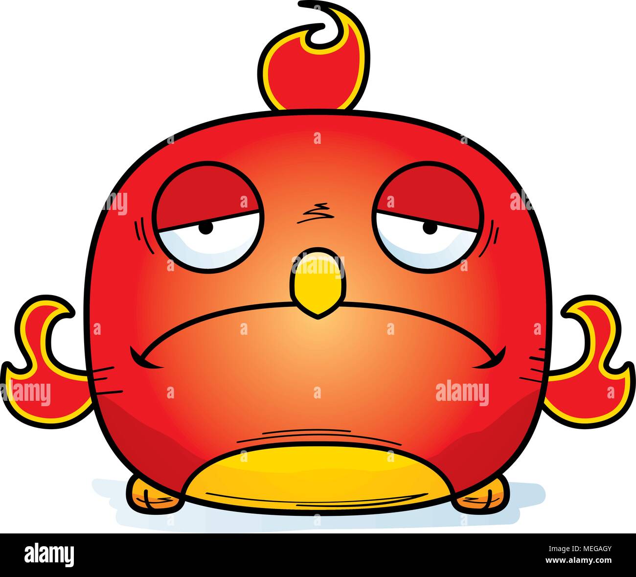 A cartoon illustration of a phoenix bird looking sad Stock Vector Image ...