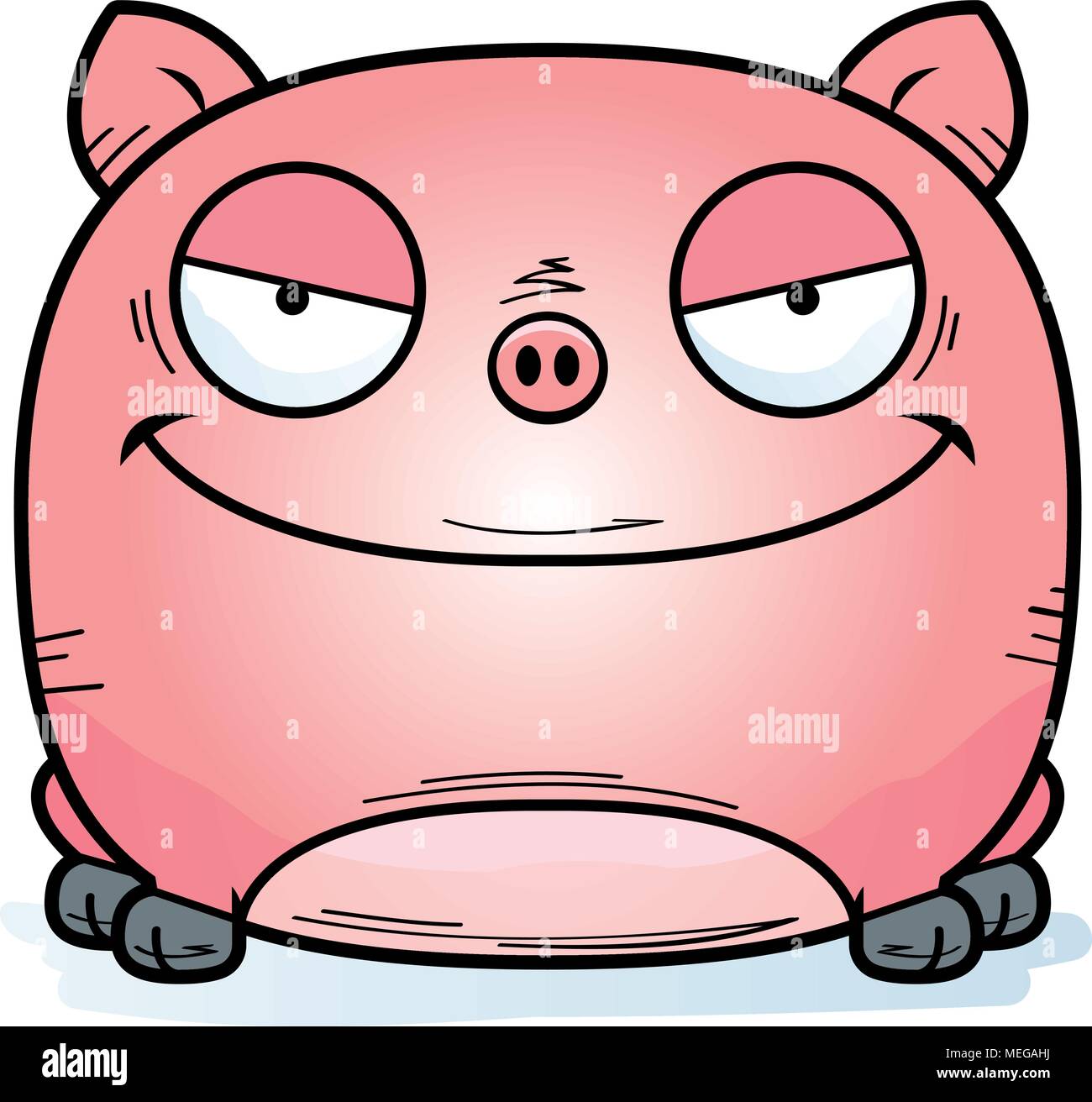 A cartoon illustration of a sinister looking little pig Stock Vector ...
