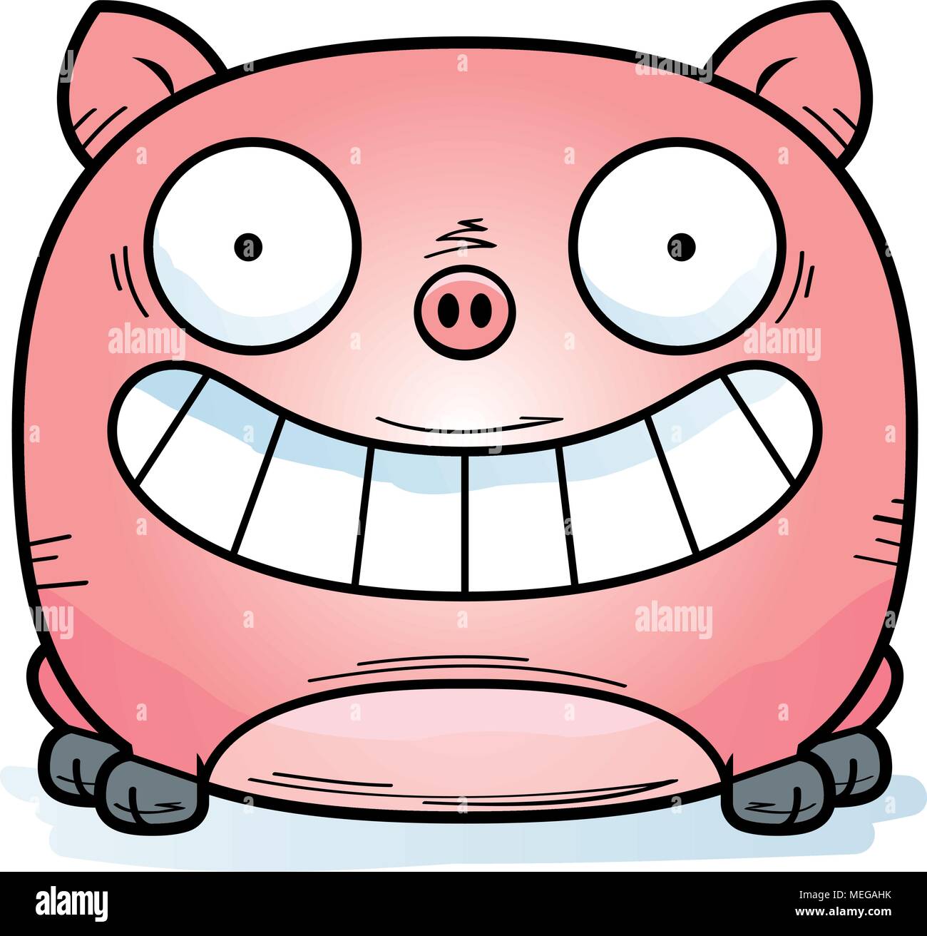 A cartoon illustration of a little pig looking happy Stock Vector Image ...