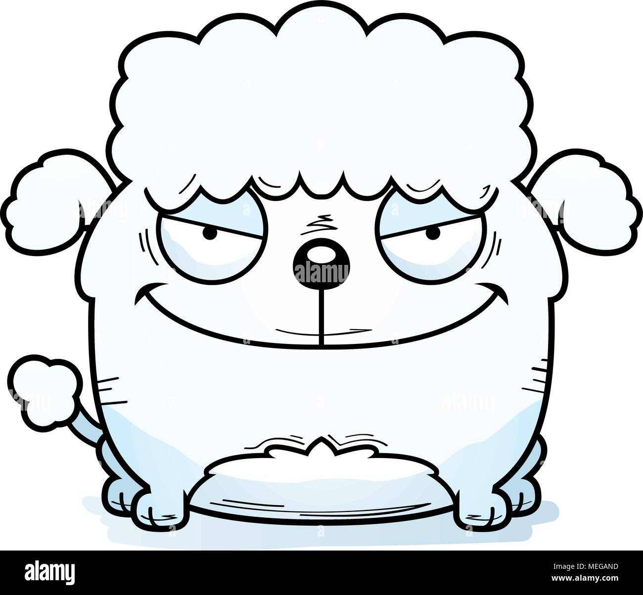 A cartoon illustration of a sinister looking little poodle Stock Vector ...