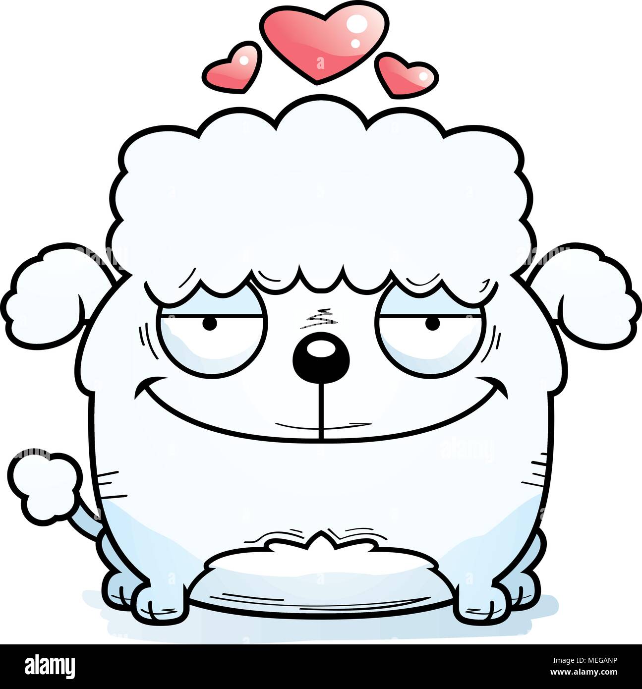 A cartoon illustration of a little poodle in love Stock Vector Image ...