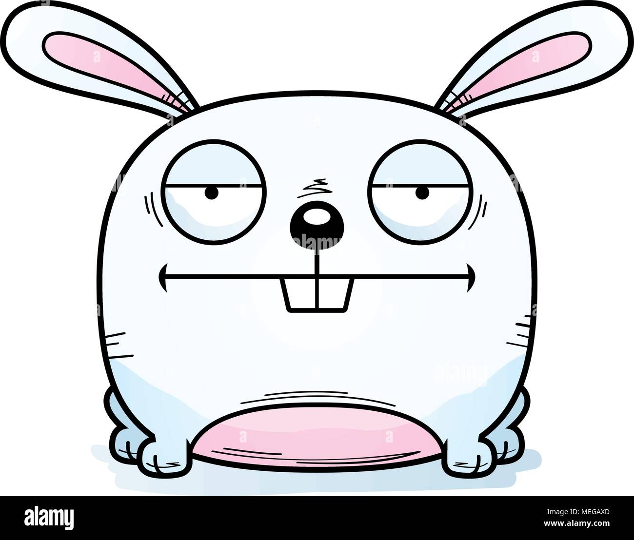 A cartoon illustration of a rabbit looking calm Stock Vector Image ...