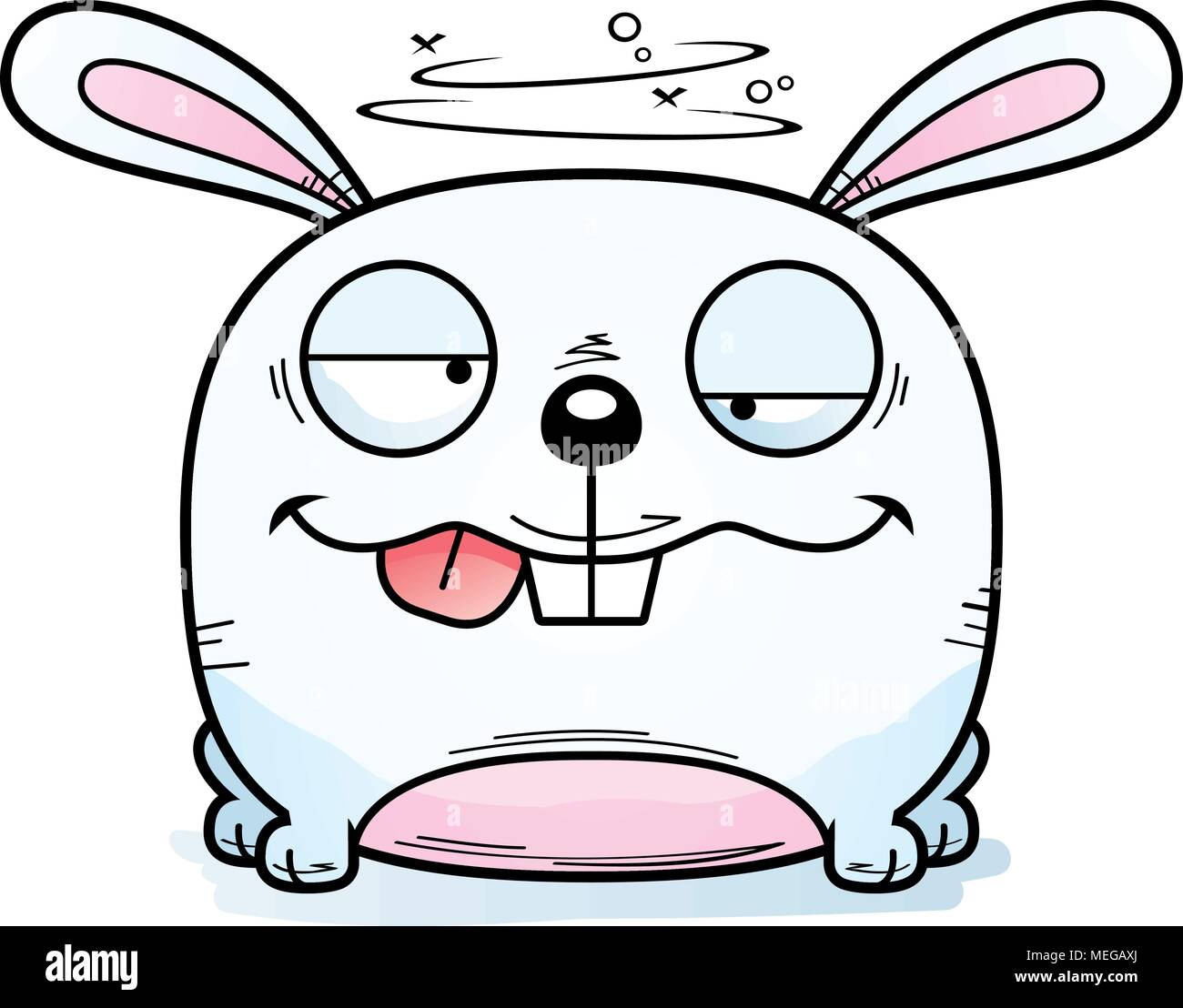 A cartoon illustration of a rabbit looking intoxicated Stock Vector ...