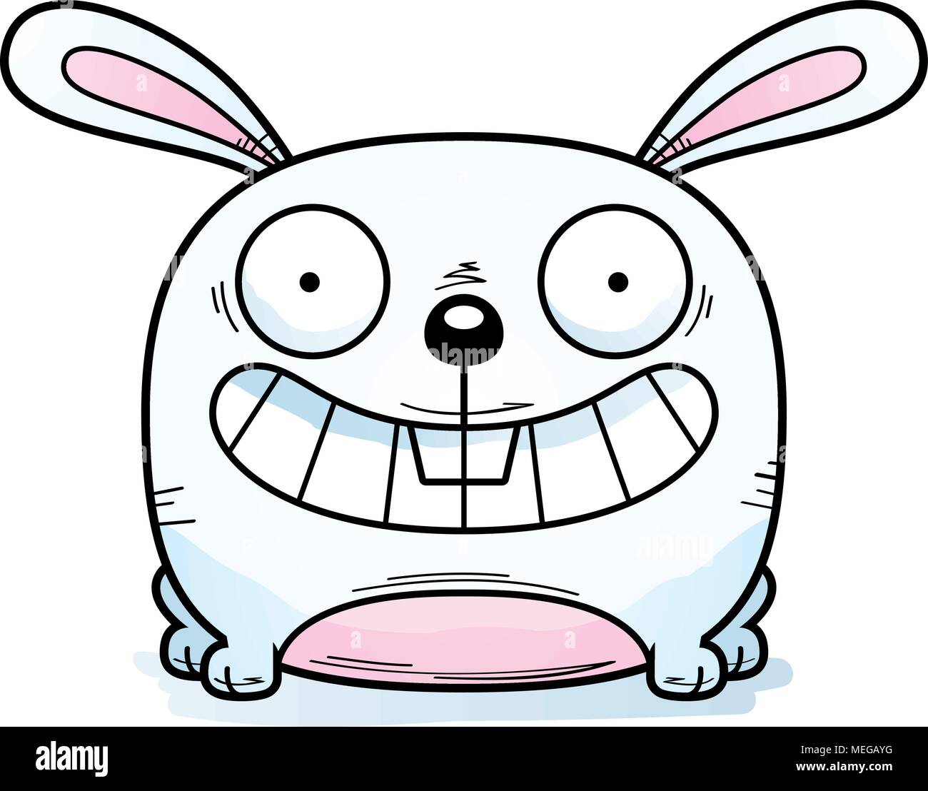 A cartoon illustration of a rabbit looking happy Stock Vector Image ...