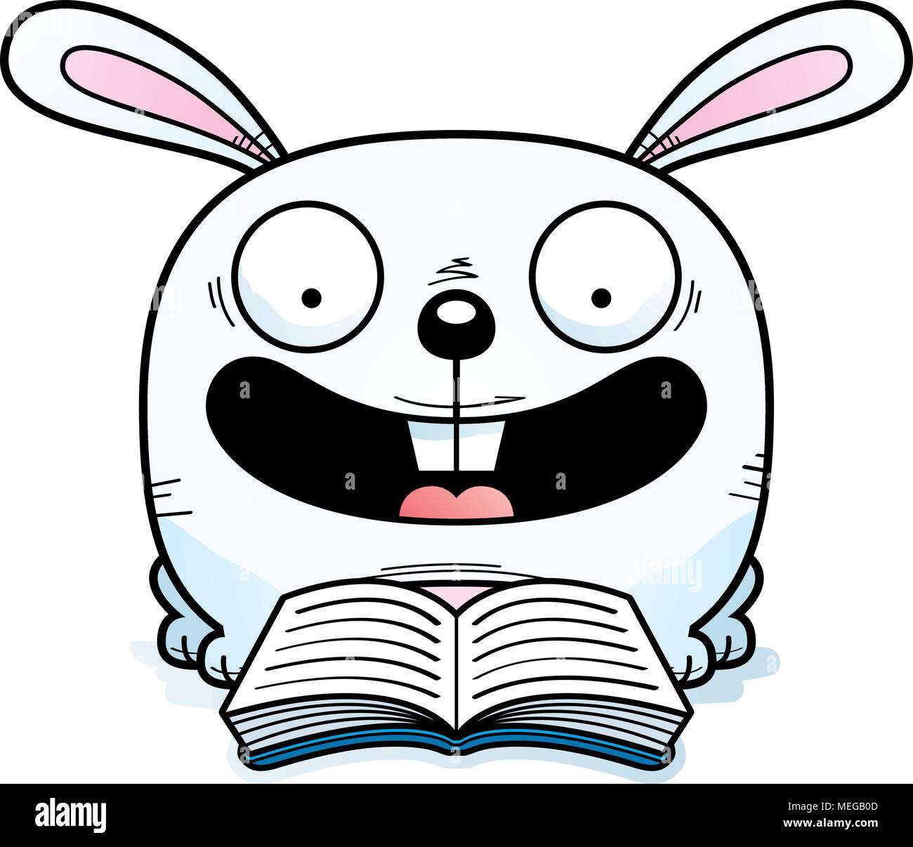 A cartoon illustration of a rabbit reading a book Stock Vector Image ...